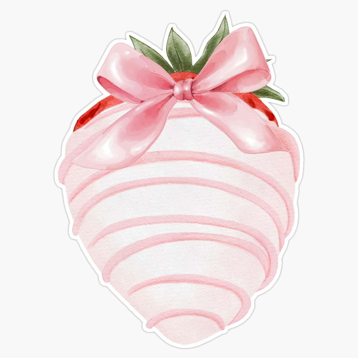 Gloss Dot White Chocolate Dipped Strawberry With Pink Bow – Coquette ...