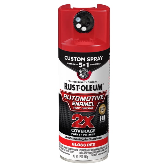 Rust-Oleum Gloss Red Automotive Enamel Spray Paint 12 oz 5 in 1 fast ...