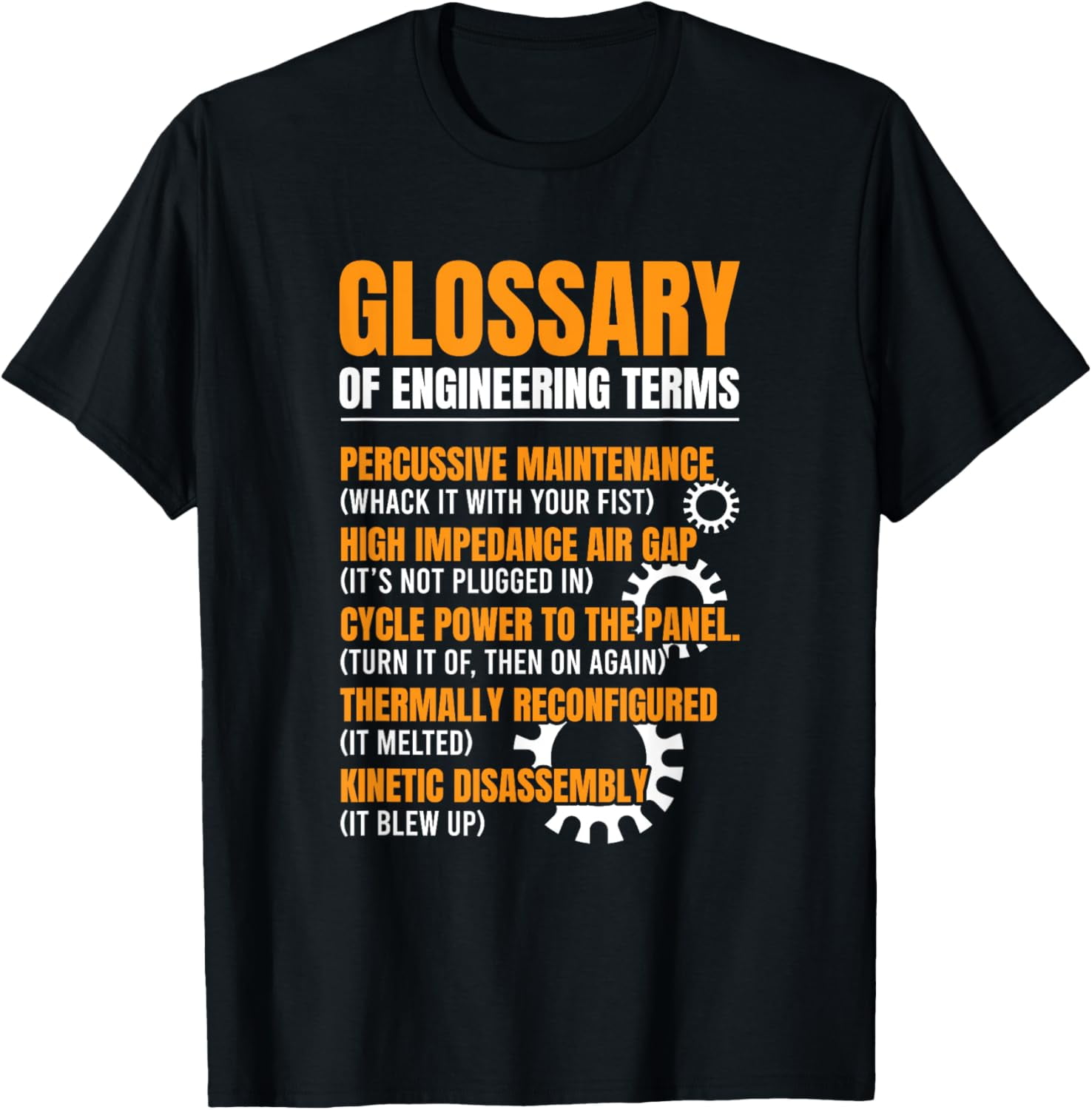 Glossary of Engineering Terms Engineer Definitions Funny T-Shirt ...