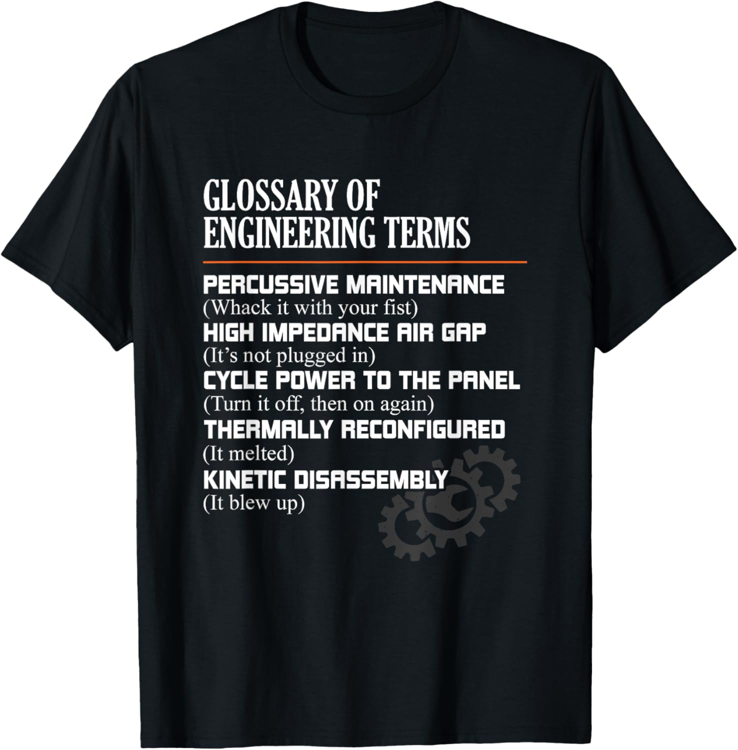 Glossary of Engineering Terms Funny Engineer Definitions T-Shirt - Walmart.com