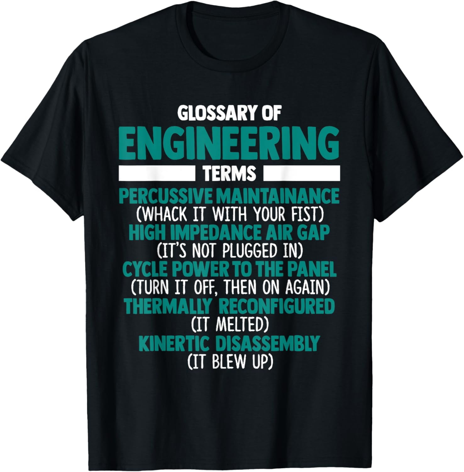 Glossary of Engineering Terms Funny Engineer Definitions T-Shirt ...
