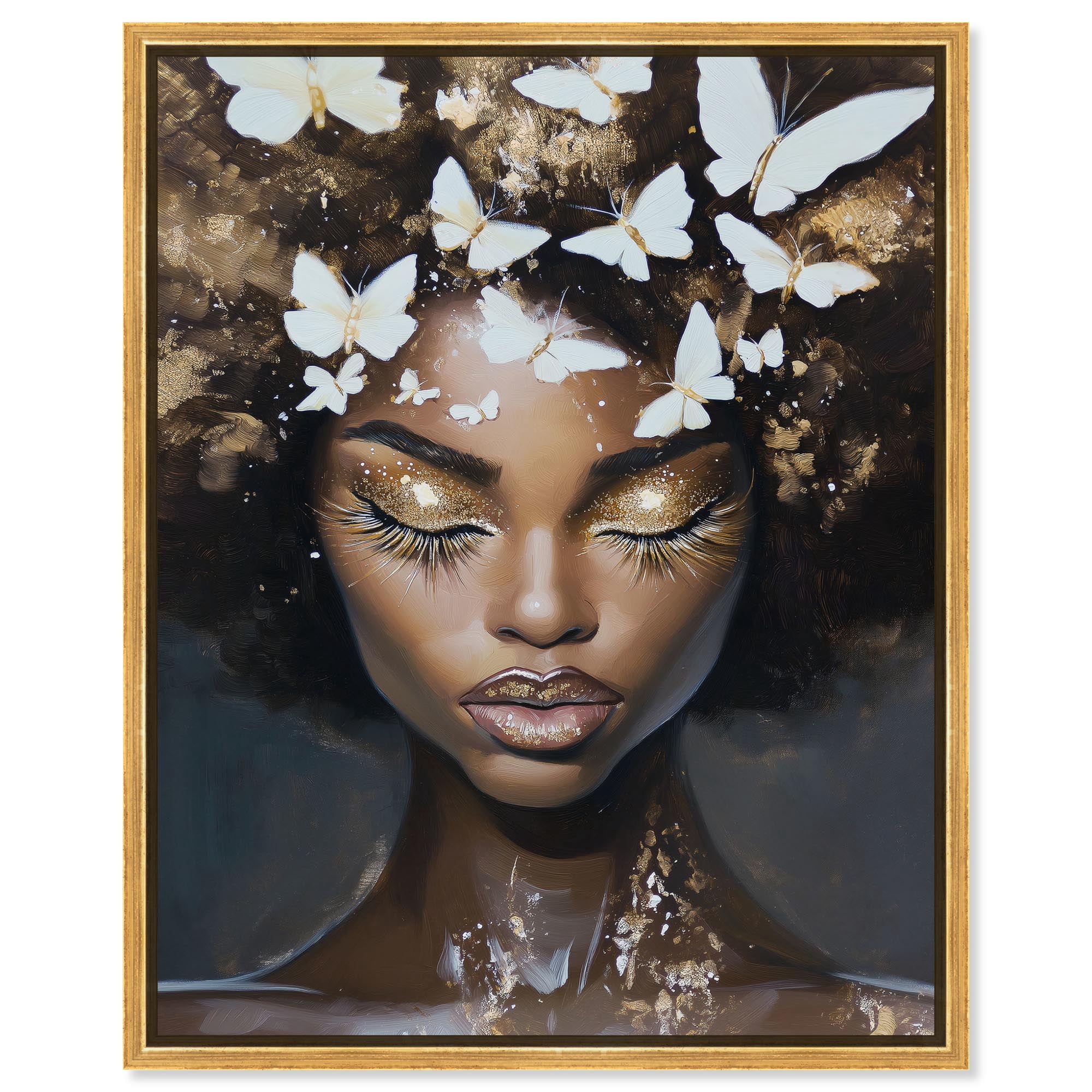 Glossy Allure I Canvas Glam Art by Art Remedy, Gold Frame, 20" x 24 ...