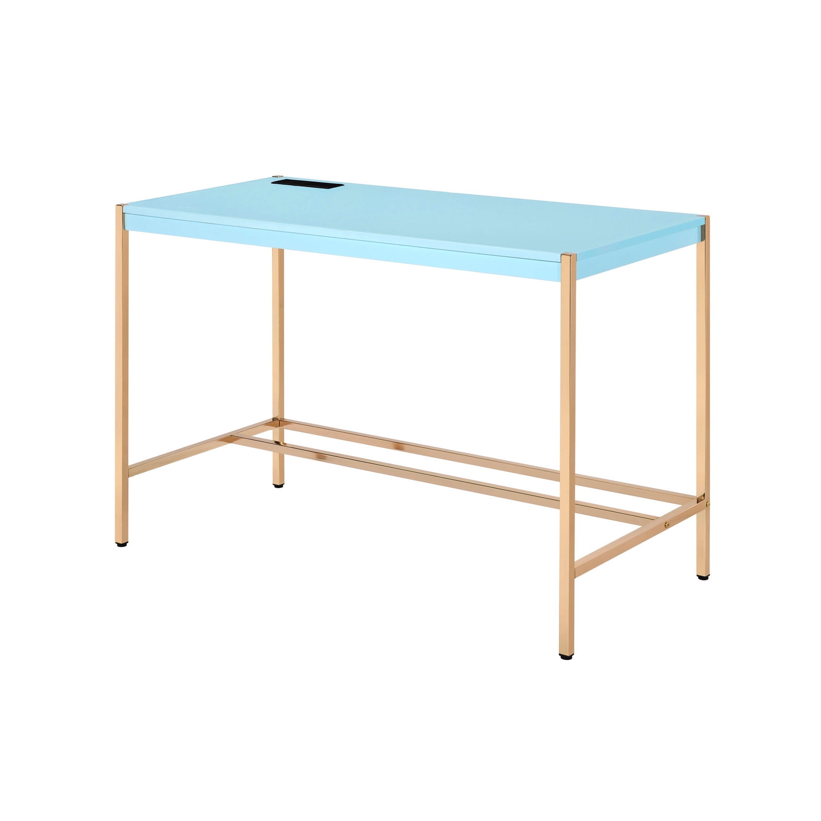 Glossy Baby Blue and Gold Desk / Polished Look for Office - Walmart.com