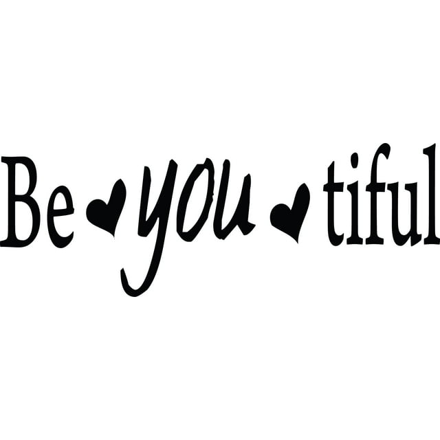 Glossy Black 34" x 12" Picniva Be You Tiful Sayings Words Art Decor ...