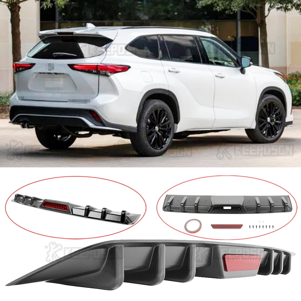 Glossy Black 6 Shark Fin Rear Diffuser Bumper Spoiler Lip For Toyota ...