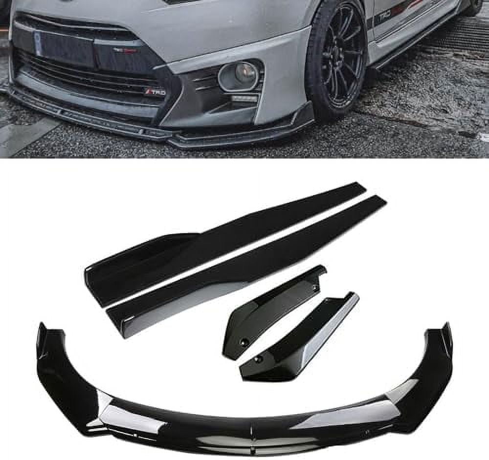 Glossy Black 69"-73" Adjustable Car Front Bumper Lip Splitter Chin ...