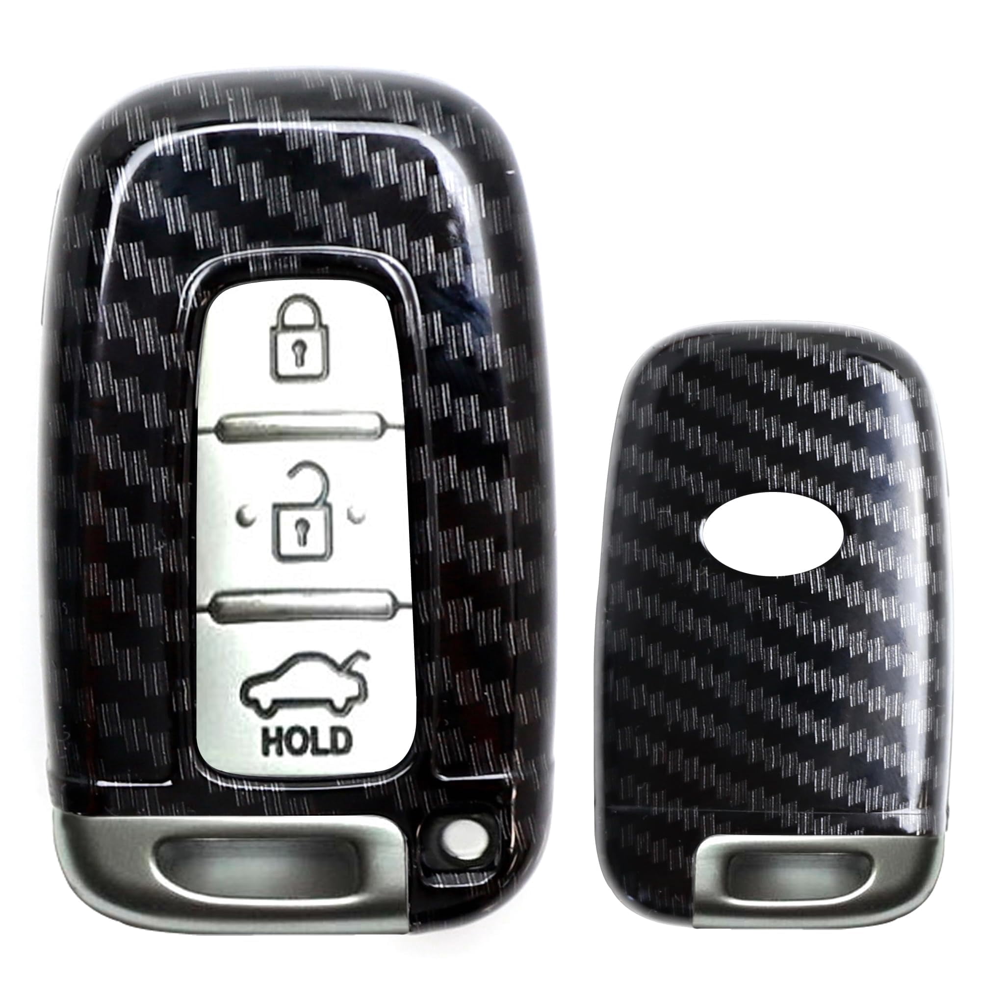 Glossy Black Carbon Fiber Pattern Key Fob Shell For Hyundai Veloster ...