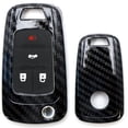 Glossy Black Carbon Fiber Pattern Smart Key Fob Shell Cover For Chevy ...