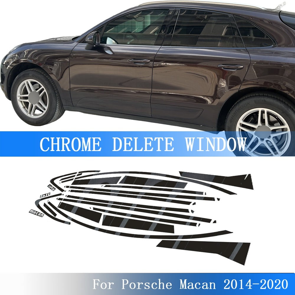 Glossy Black Chrome Delete Window Trims For Porsche Macan 2014-2020 ...
