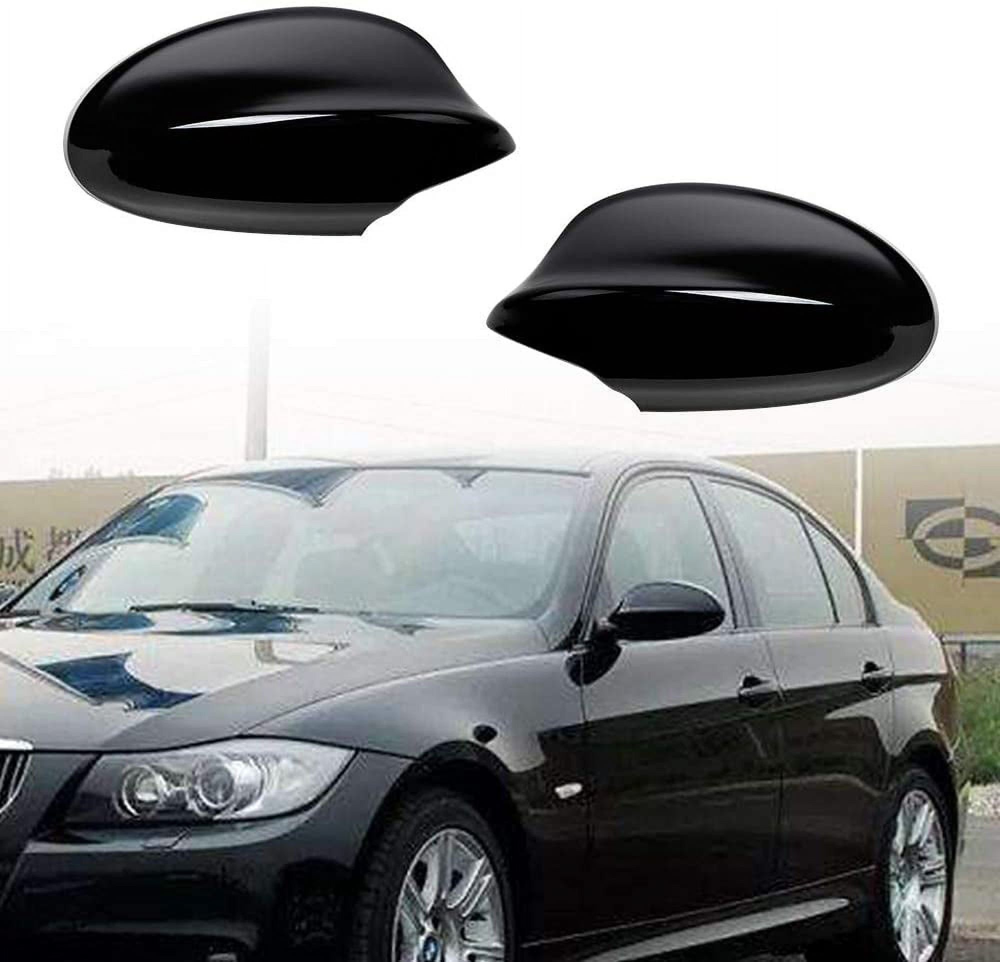 Glossy Black Door Rearview Side Mirror Cover For 2005-2008 BMW E90 E91 ...