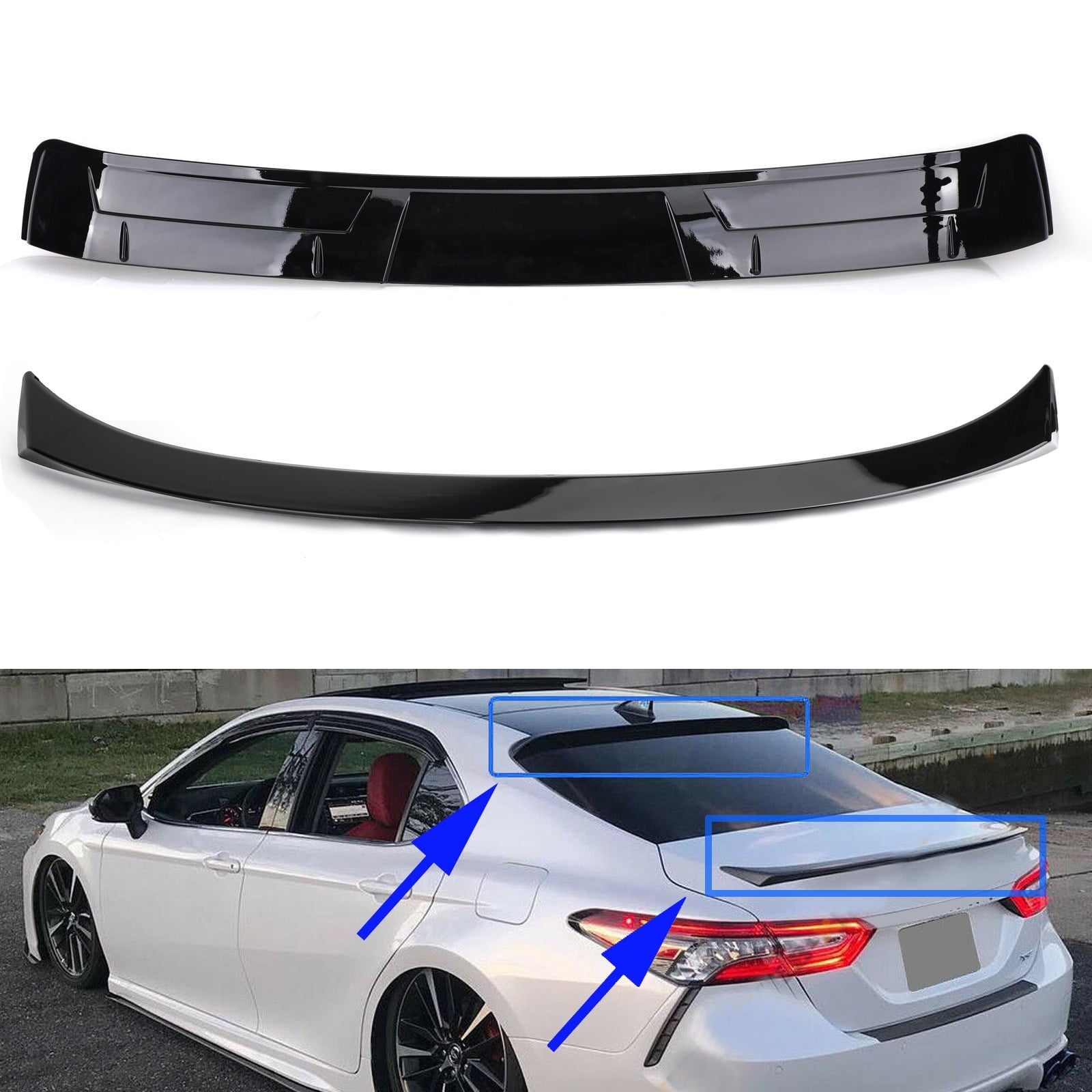 Glossy Black Rear Spoiler Wings Fit For Toyota Camry LE SE XSE XLE 2018 ...