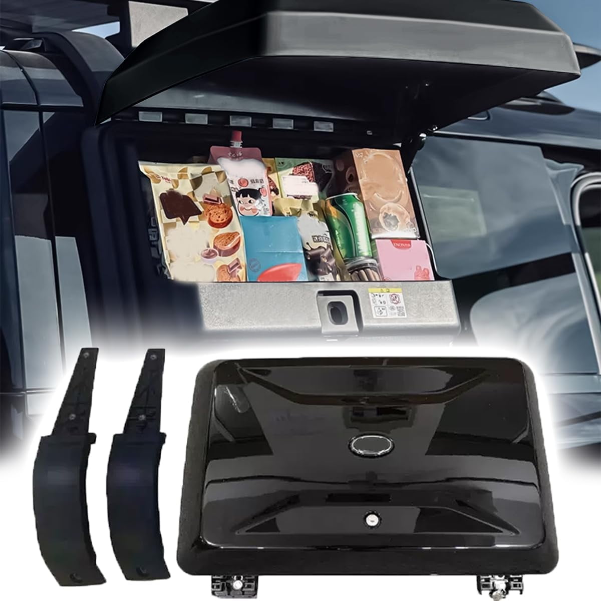 Glossy Black Side Toolbox Storage Box fits for Land Rover Defender 110 ...