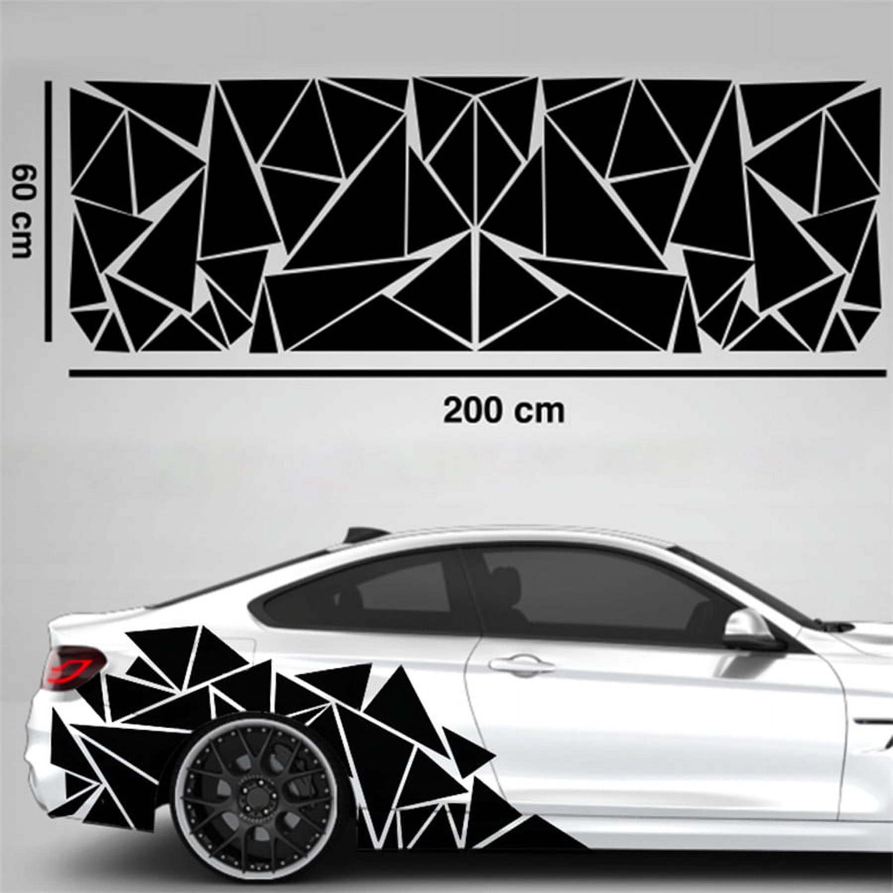 Glossy Black Triangles Pattern Car Side Sticker Vinyl Decoration Decal ...