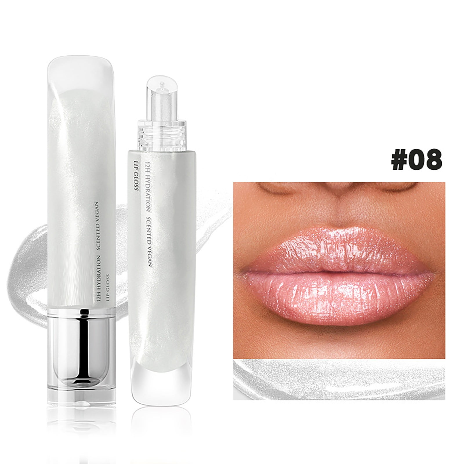 Glossy Finish Liquid Lip Gloss Shimmering Pearl Lip Glaze Hydrating ...