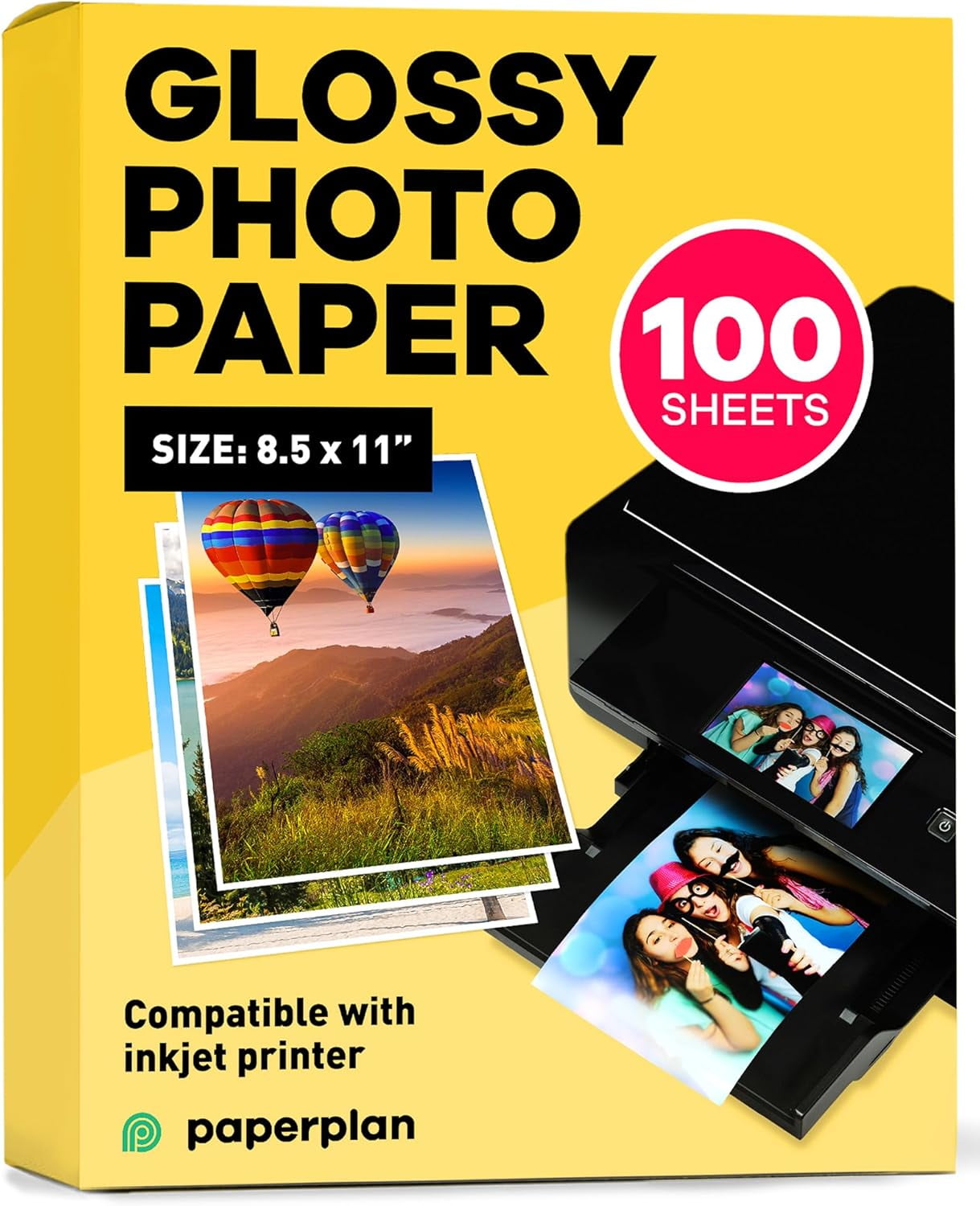 Glossy For Printer 8.5 x 11" - (100 Sheets) - Works with Inkjet Printer ...