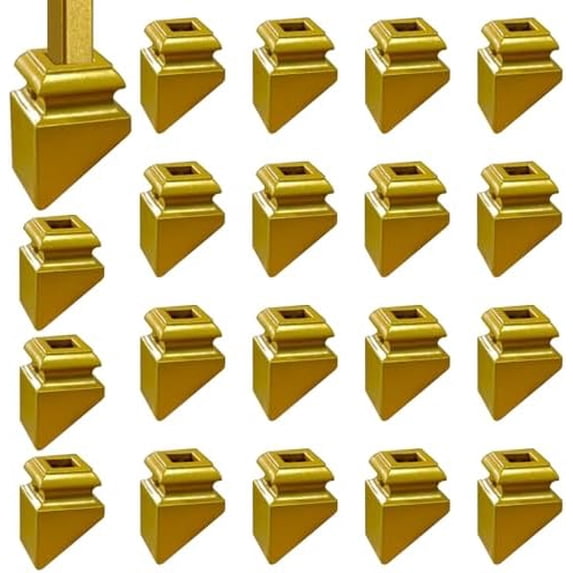 Glossy Golden Iron Baluster Shoes, Stair Slant Shoe with Screw for Use ...