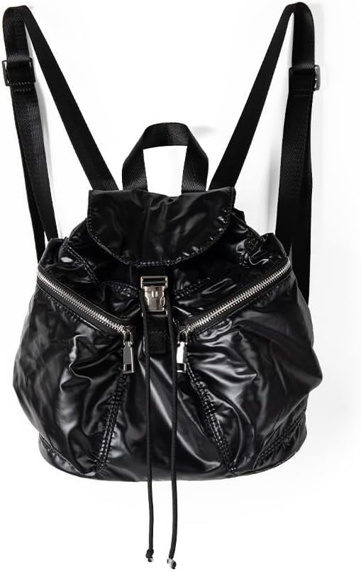 Glossy Leather Coquette Backpack Purse Women Solid Drawstring Bucket Backpack Y2K Stuff ...