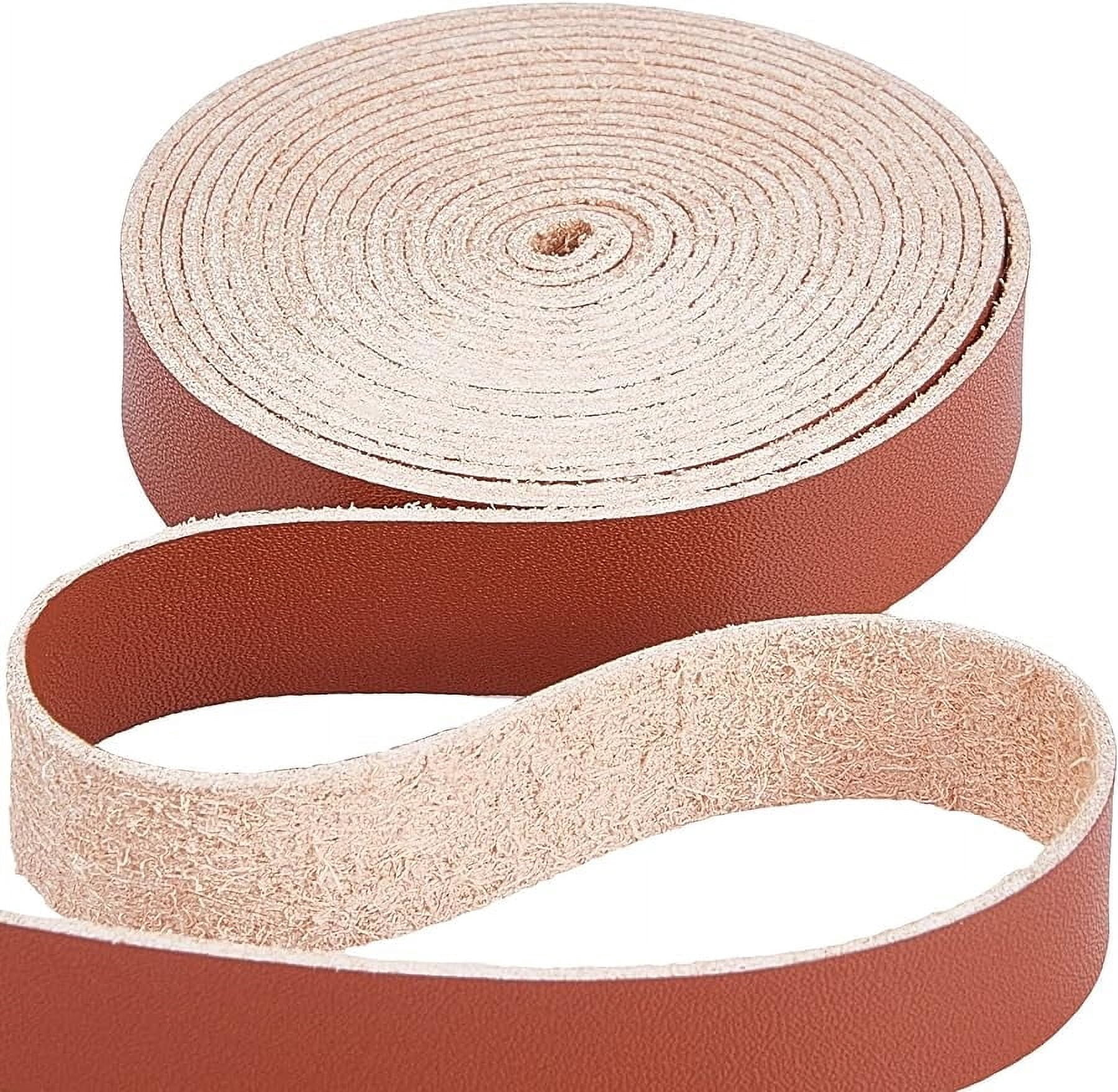 Glossy Leather Strap 0.5 Inch Wide 79 Inch Long Light Brown Flat ...