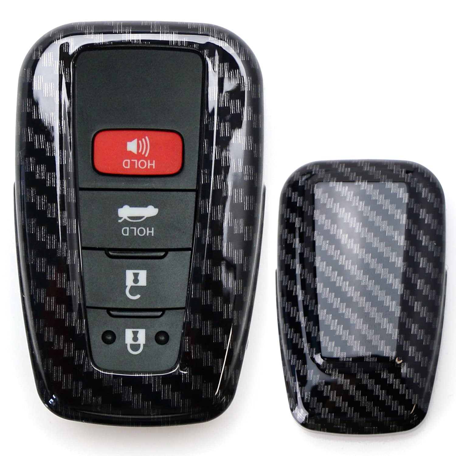 Glossy Metallic Black Carbon Fiber Pattern Exact Fit Key Fob Shell ...