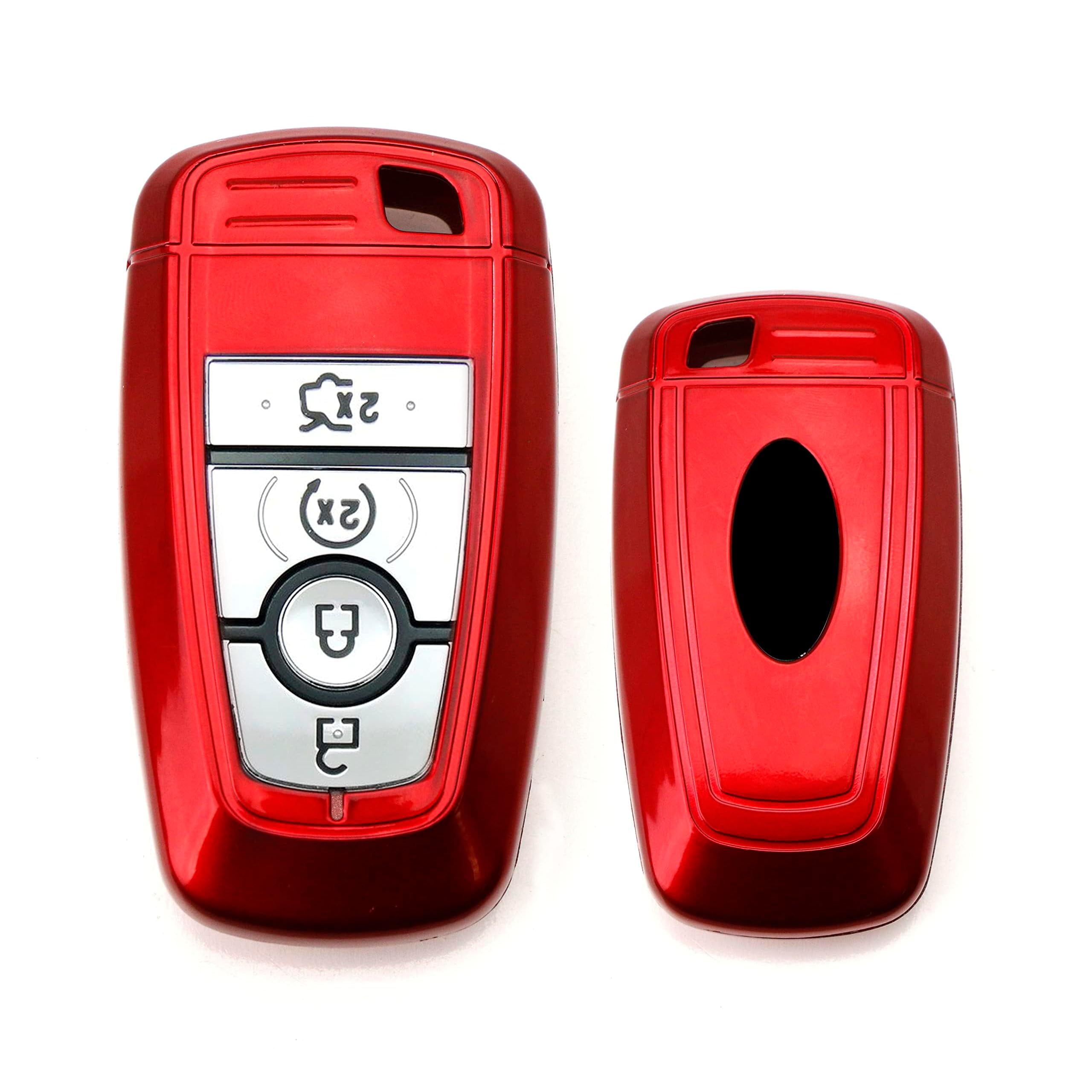 Glossy Metallic Red Exact Fit Key Fob Shell Cover For 2017-up Ford Edge ...