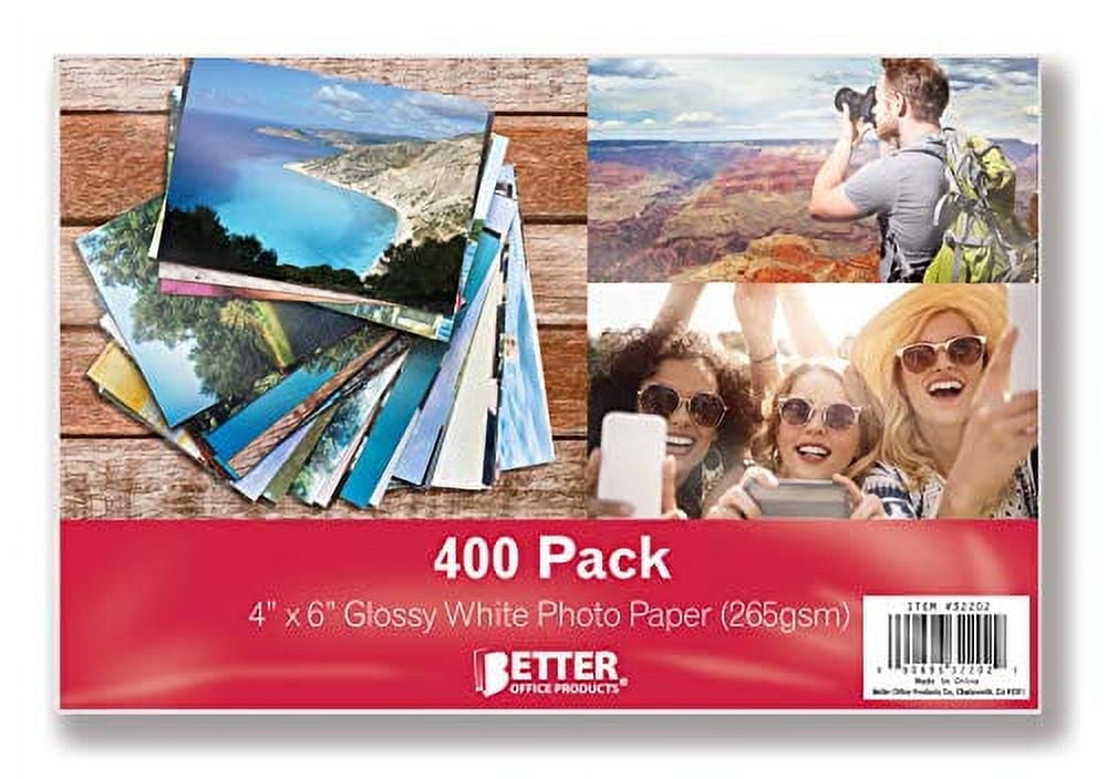 Better Office Products, Glossy Photo Paper, 4 x 6 inch, 400 sheets ...
