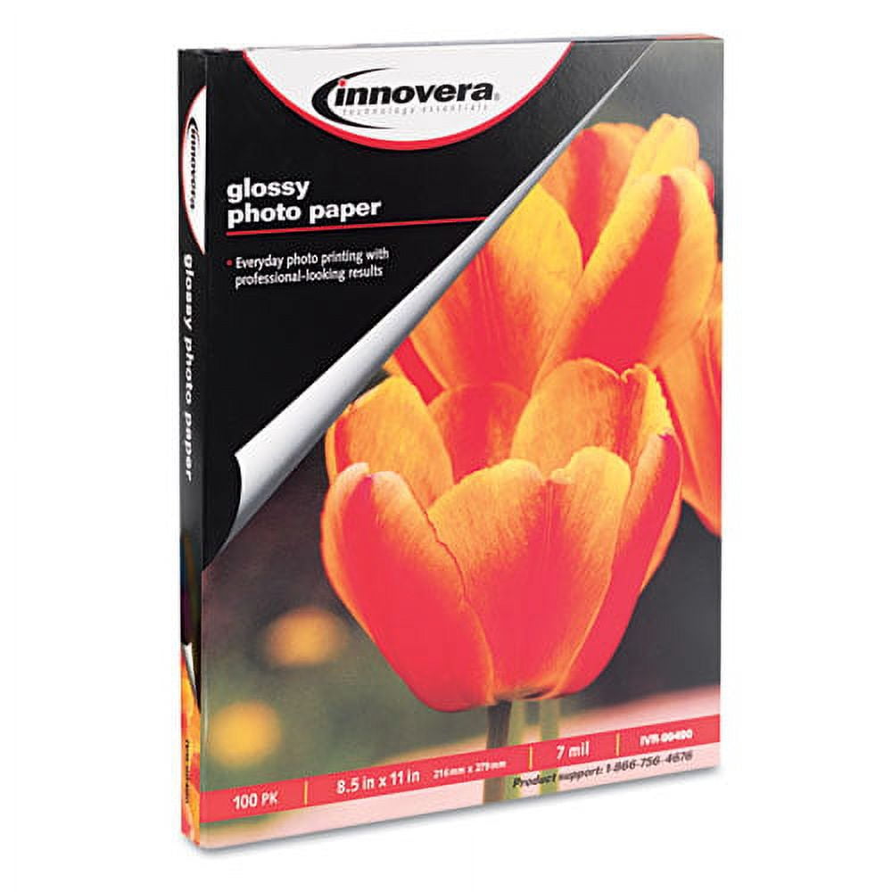 Glossy Photo Paper, 7 Mil, 8.5 X 11, Glossy White, 100/pack | Bundle of ...