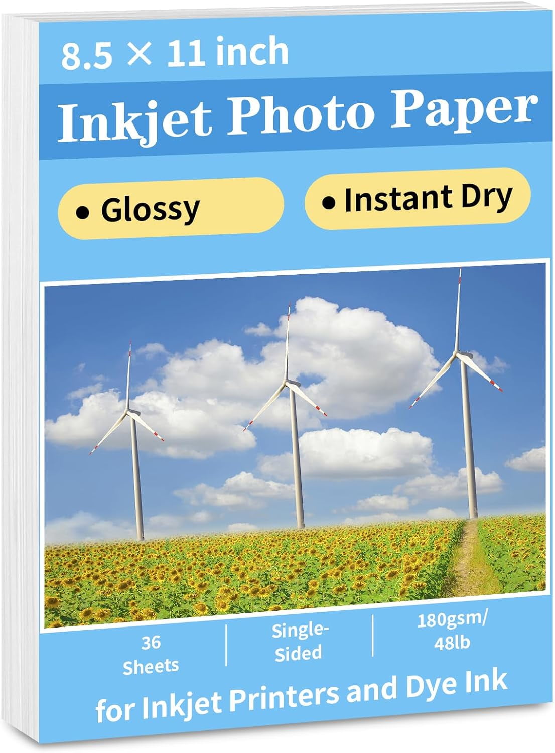 Glossy Photo Paper 8.5 x 11, 36 Sheets Inkjet Photo Printer Paper ...