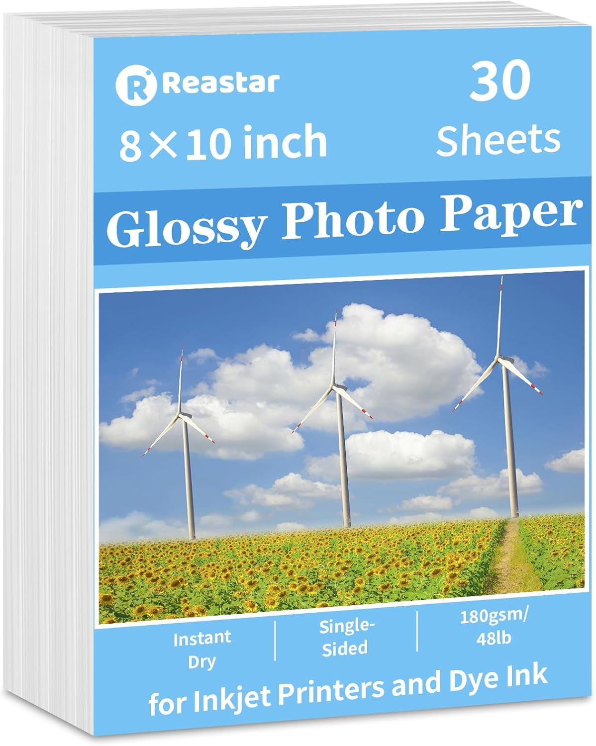 Glossy Photo Paper 8 x 10 inches, 30 Sheets Inkjet Photo Printer Paper ...