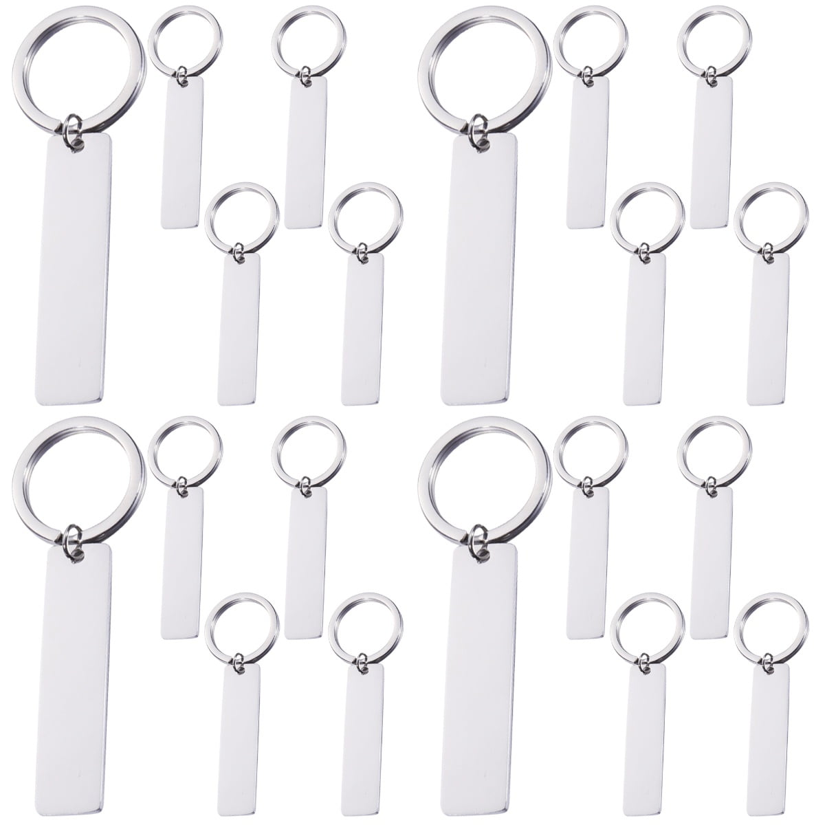 Glossy Strip Hangtag DIY Lettering Key Holders Blank Keychains ...