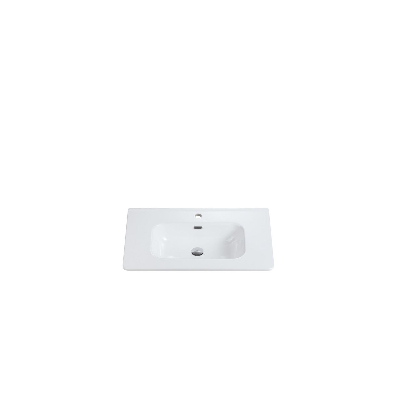 Glossy White Ceramic Integrated Sink, 29.92in Depth | Aesthetic and ...