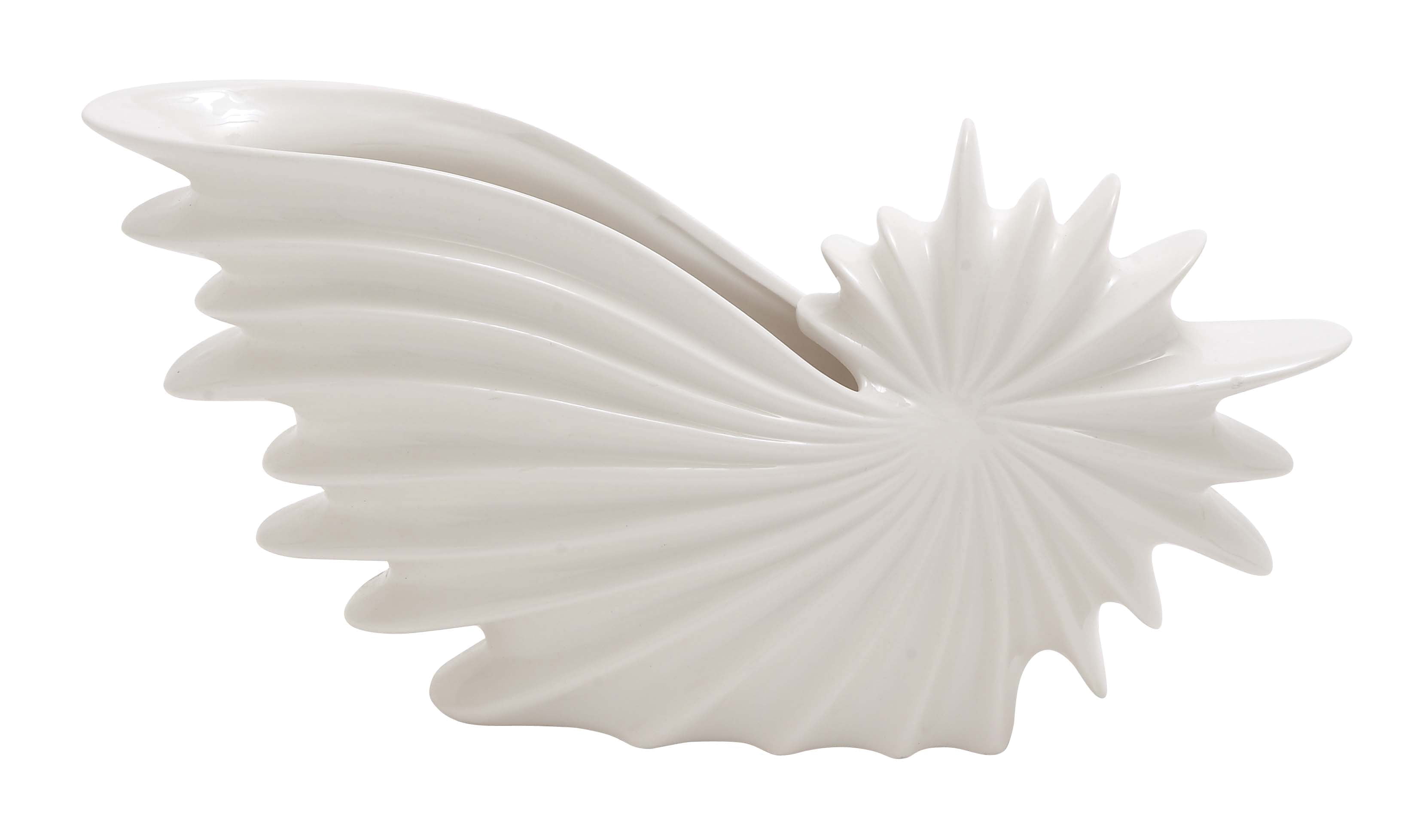 Glossy White Ceramic Shell Shaped Vase - Walmart.com