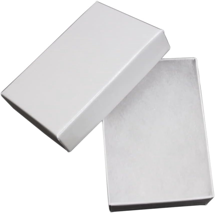 Glossy White Cotton Filled Boxes 100pcs (5 3/8" x 3 7/8" x 1") for ...