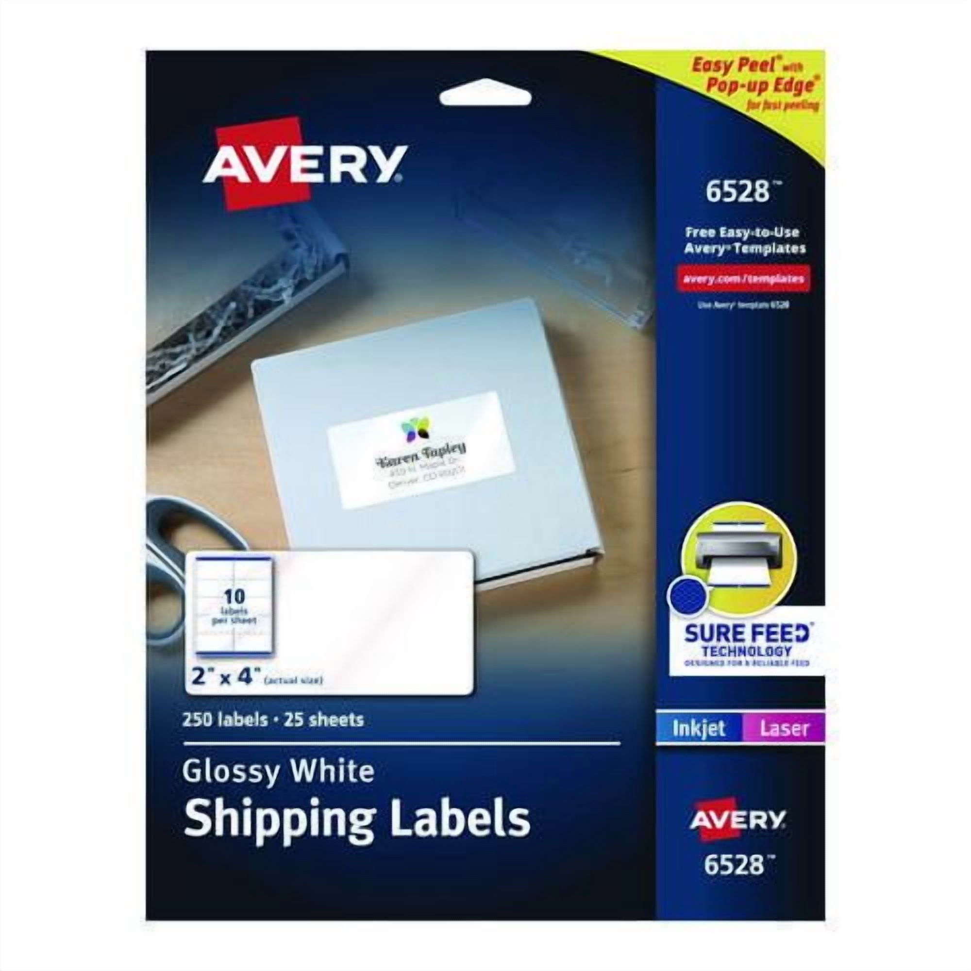 Glossy White Easy Peel Mailing Labels W/ Sure Feed Technology, Laser ...