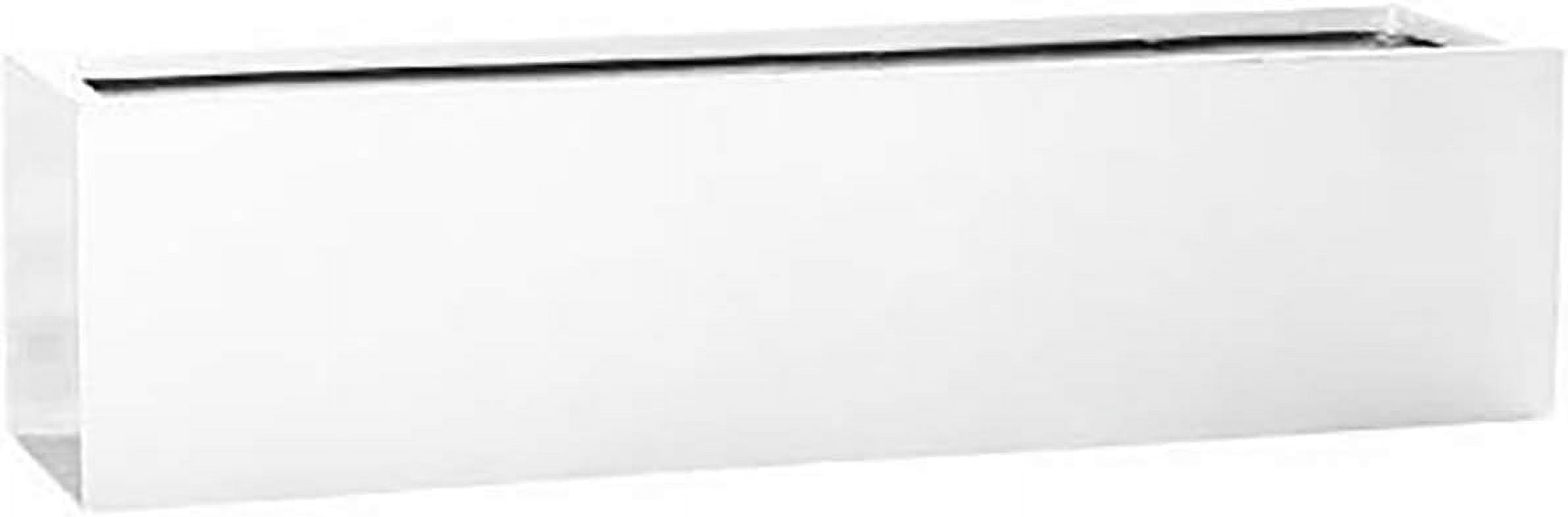 Glossy White Rectangular Planter Box for Outdoor Plants - Elegant Long ...