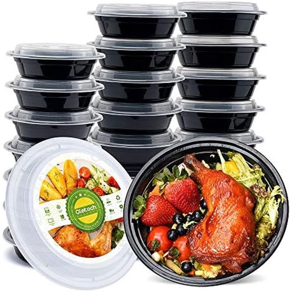 Glotoch Meal Prep Container, 50 Pack 24 OZ To Go Containers，Round ...