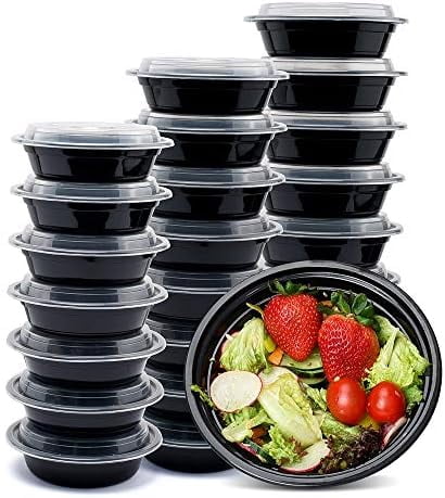 Glotoch Meal Prep Food Container 50 Pack, Disposable with Lids, Durable ...