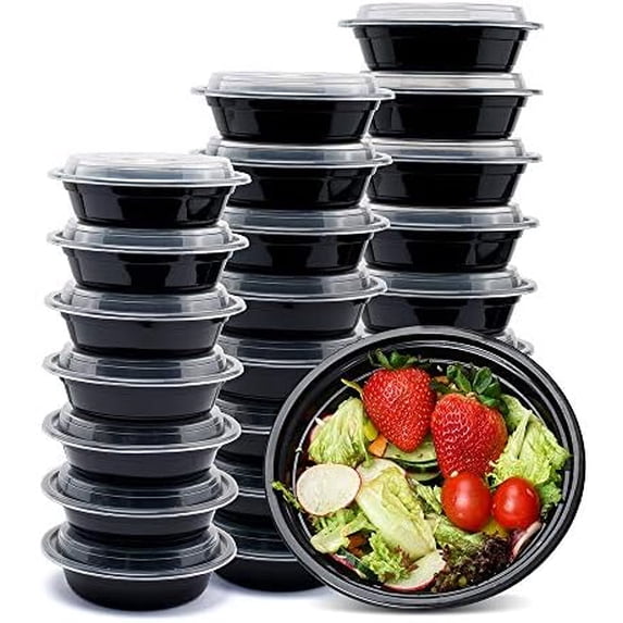 Glotoch Meal Prep Food Container 50 Pack, Disposable with Lids, Durable ...