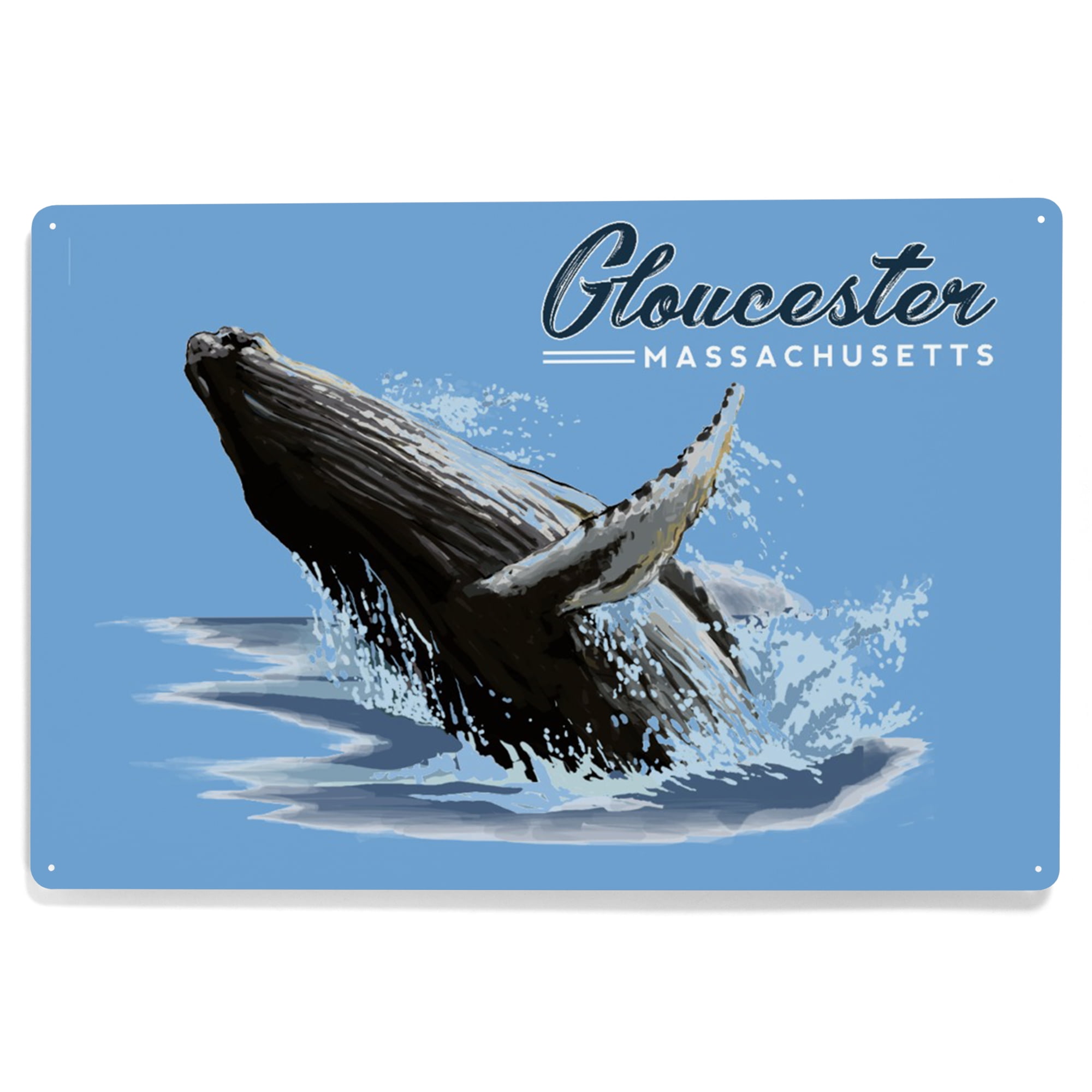 Gloucester, Massachusetts, Humpback Whale, Icon (12x18 Aluminum Art ...