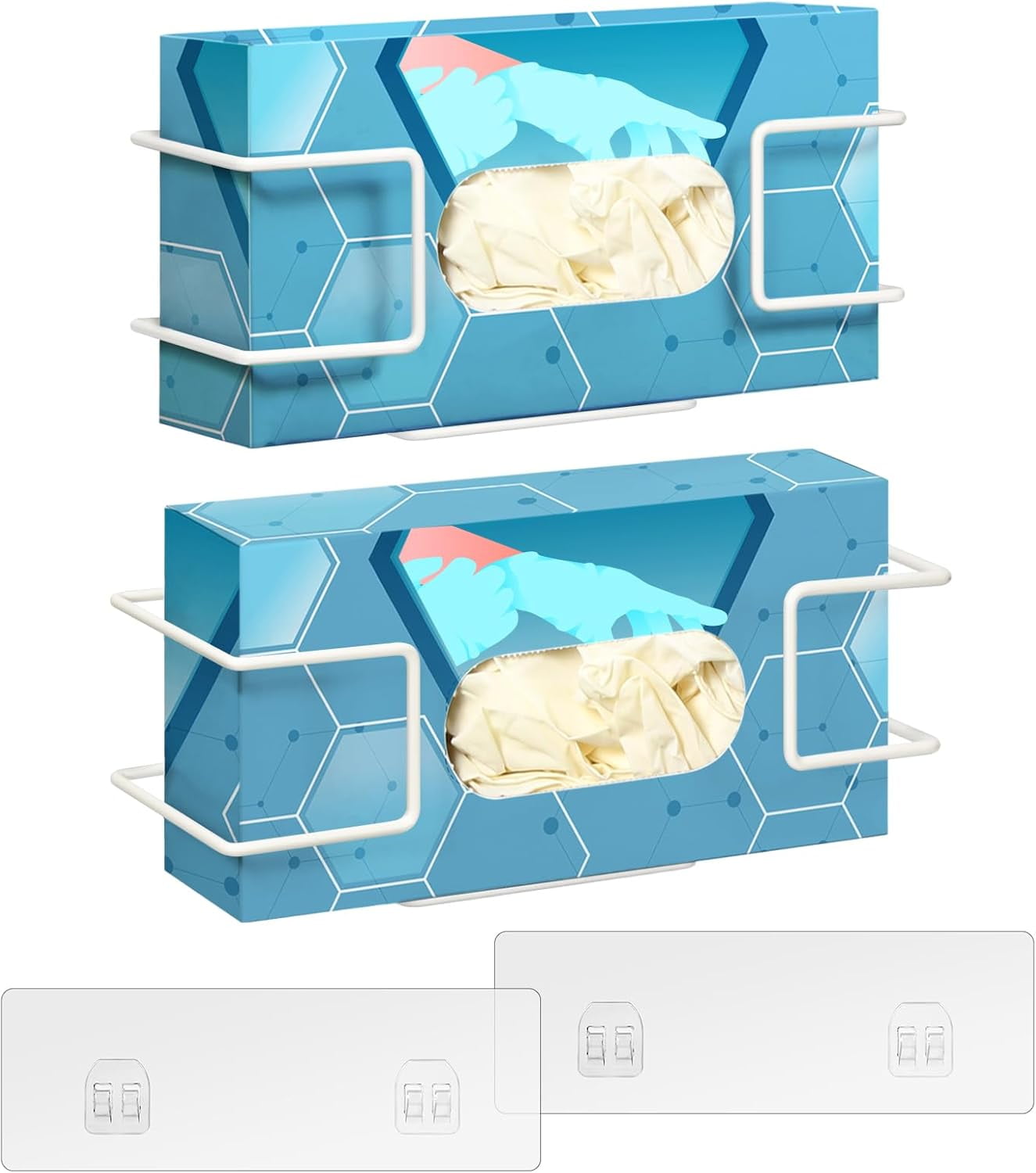 Glove Box Holder Wall Mount Dispenser, 2 Pack Metal Rack for Rubber ...