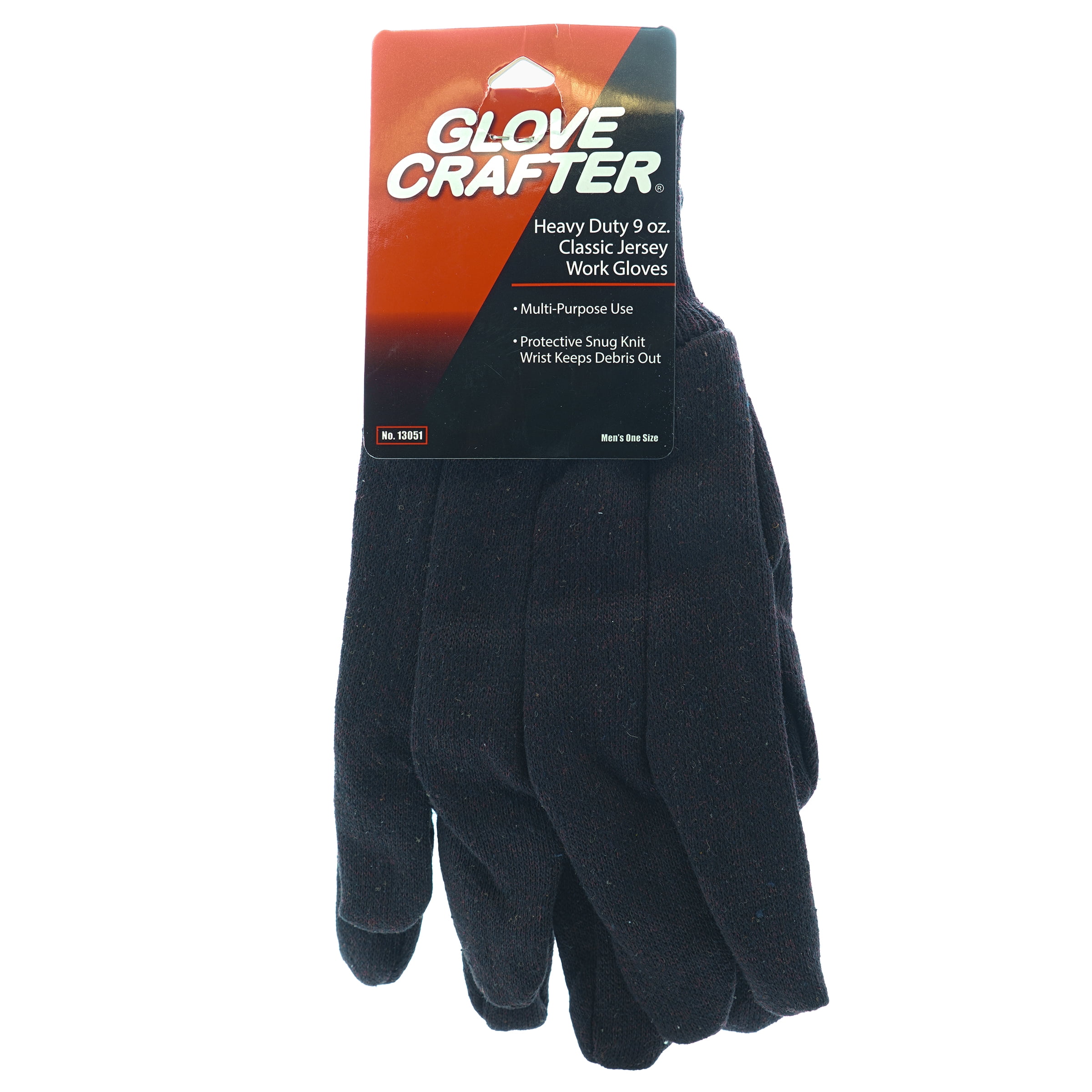 Glove Crafter Classic Dark Brown Jersey Mens Work Gloves (Pack of 6 ...