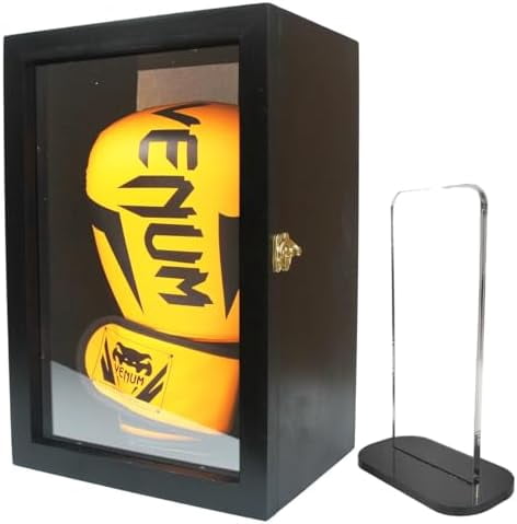 Glove Stand,Boxing Glove Display Frame Case Lockable Wooden Cabinet ...