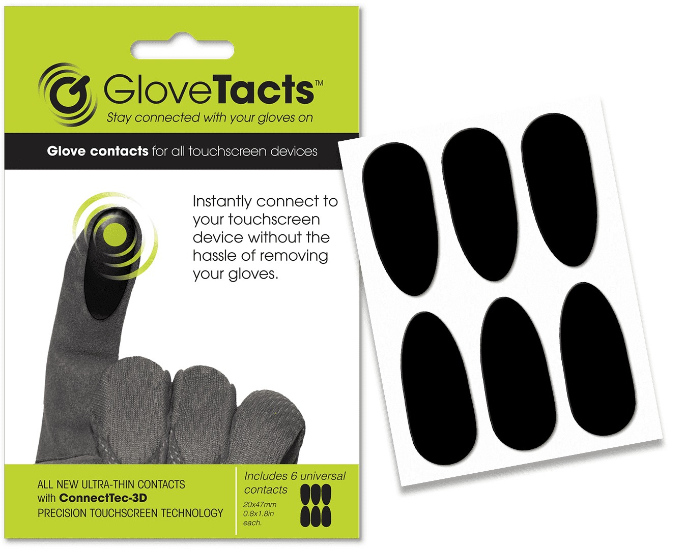 GloveTacts Ultra Thin Conductive Touch Screen Stickers for Gloves ...