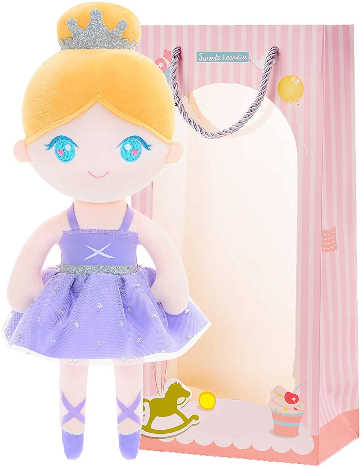 Gloveleya Baby Doll Girl Gift Ballerina Dolls Plush Soft Doll Light ...