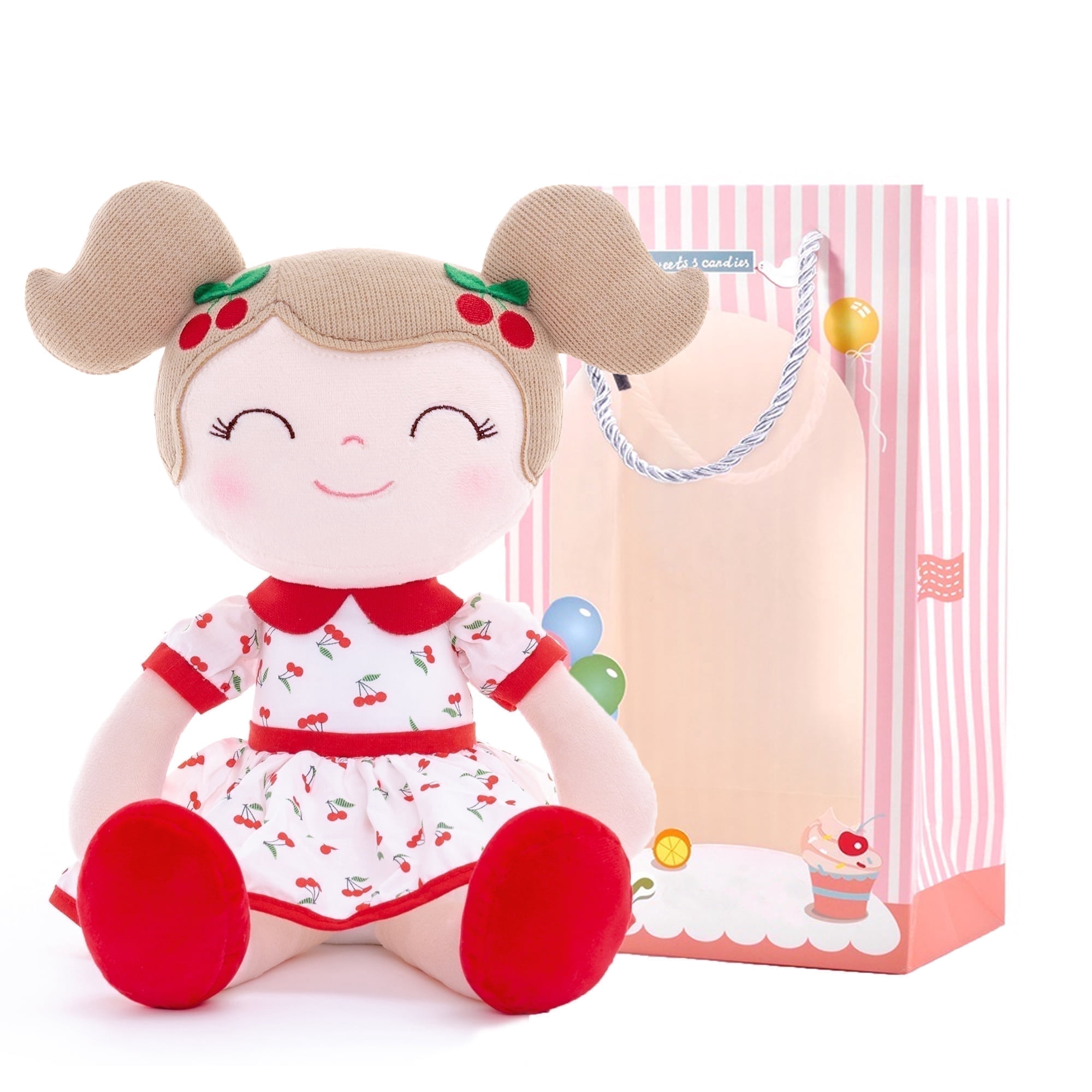 Gloveleya Baby Doll Girl Gifts Plush Toys Soft Dolls Baby Gifts Cherry ...