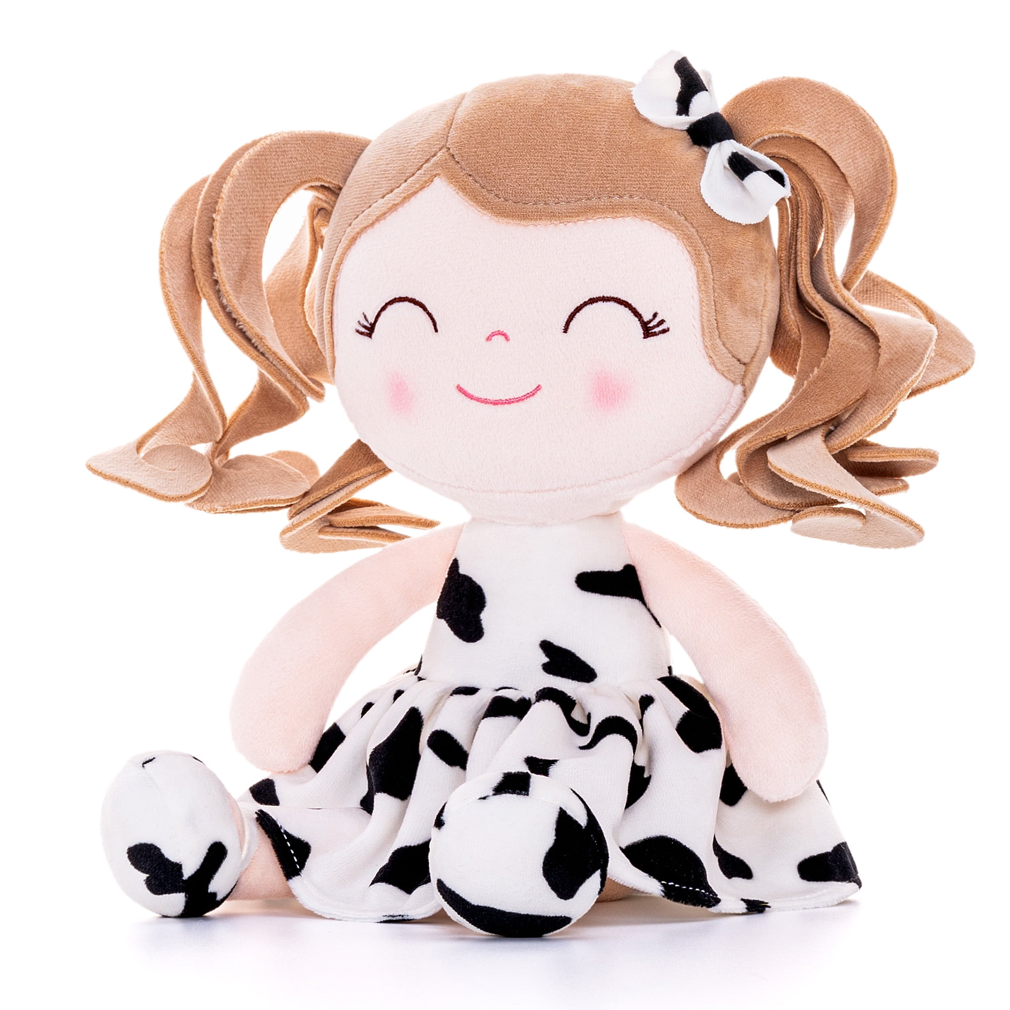 Gloveleya Baby Toy Plush Figure Curly Hair Dolls Soft Toys Cows Dress ...
