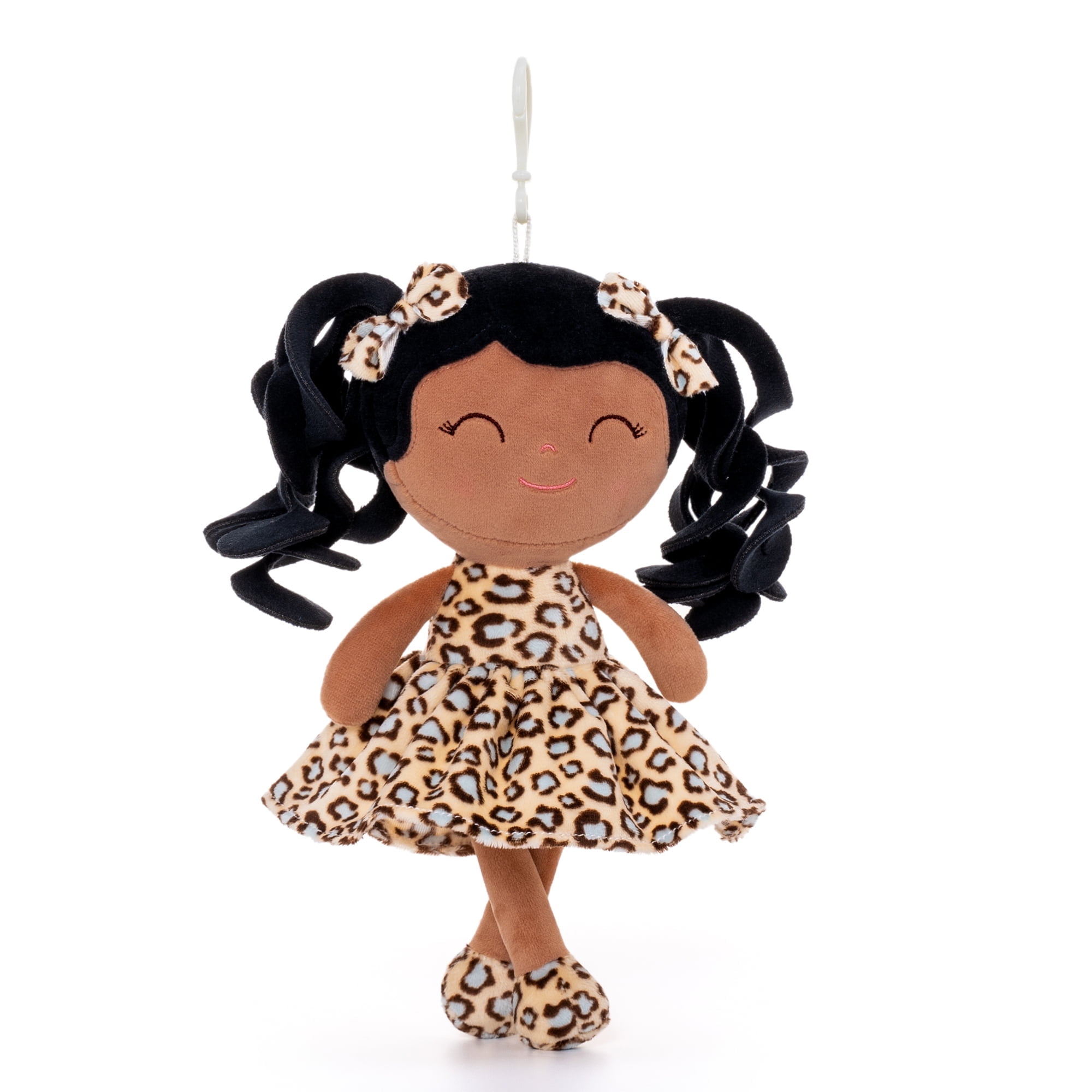 Gloveleya Baby Plush Figure Doll: Soft Tanned Skin, Curly Hair, Leopard ...