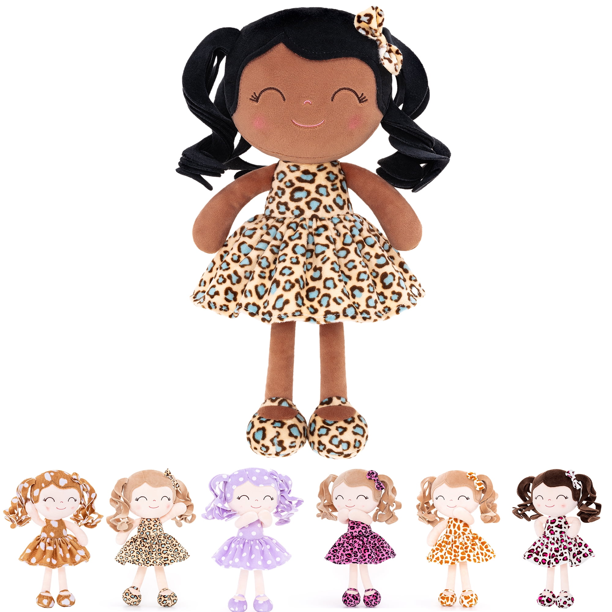 Gloveleya Plush Dolls Baby Girl Gift Soft Dolls Curly Hair Wearing ...