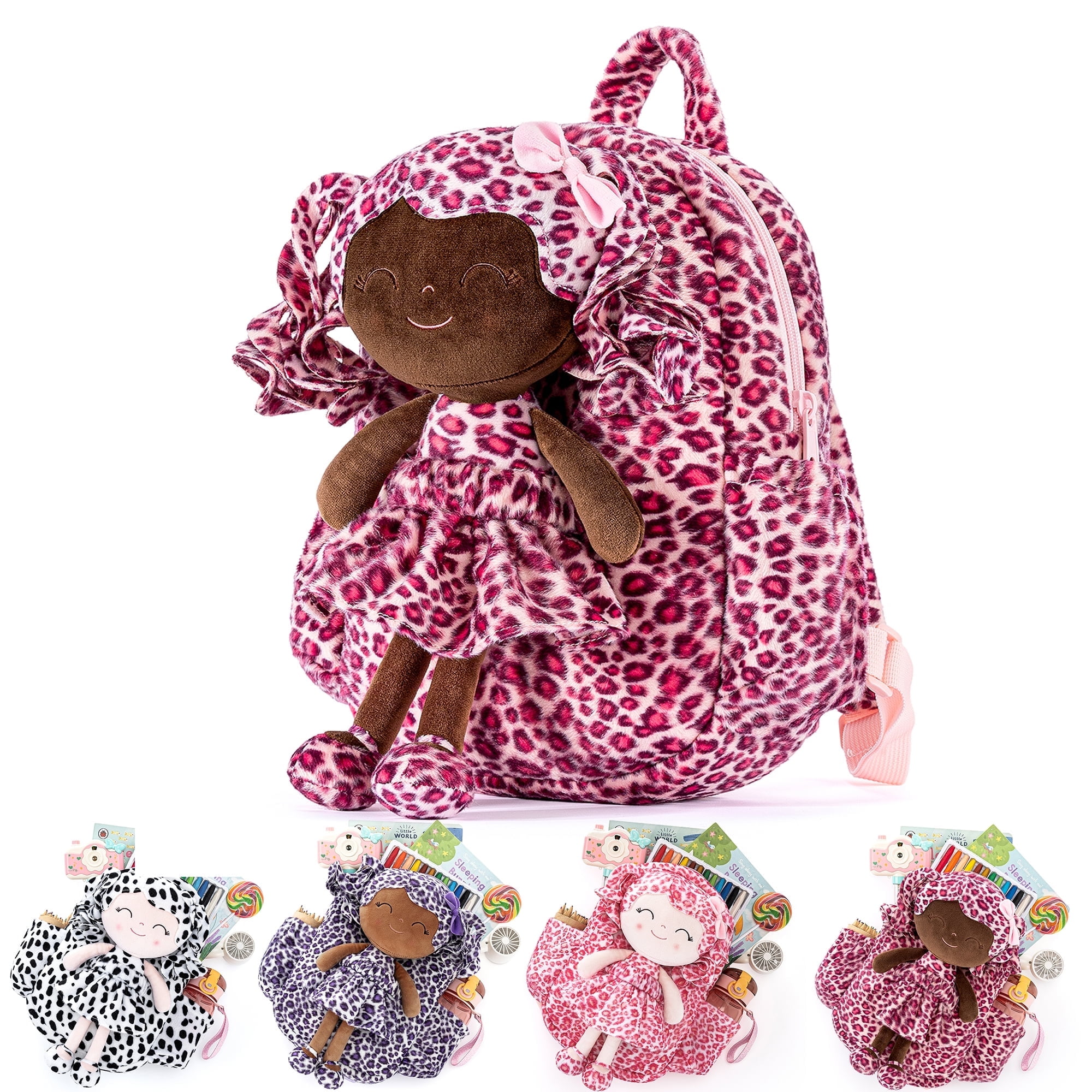 Gloveleya Toddler Doll Baby Girl Gifts Leopard Doll Plush Animal Doll ...