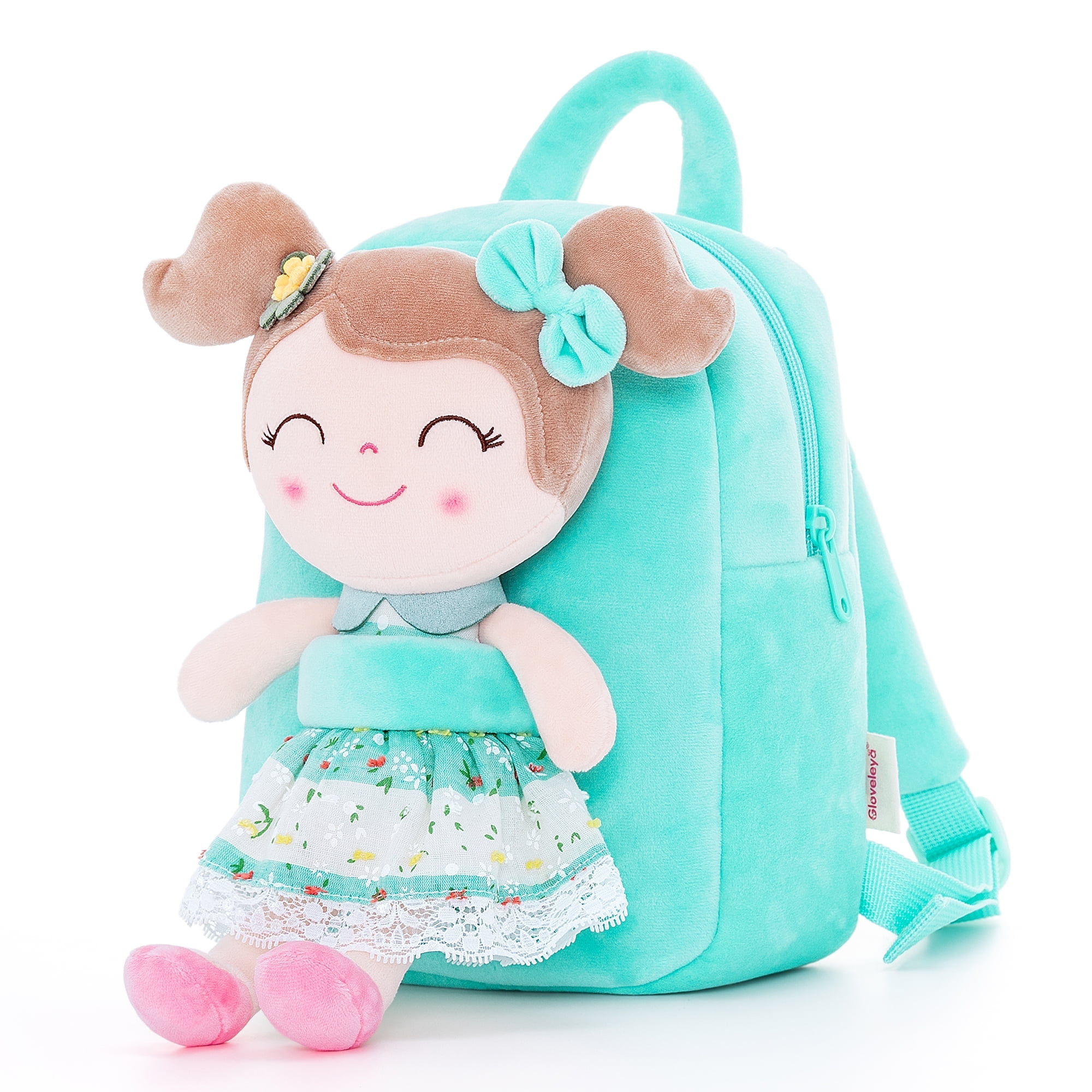 Gloveleya Toddler Girl's Plush Doll Backpack, Soft Toy Bookbag for ...