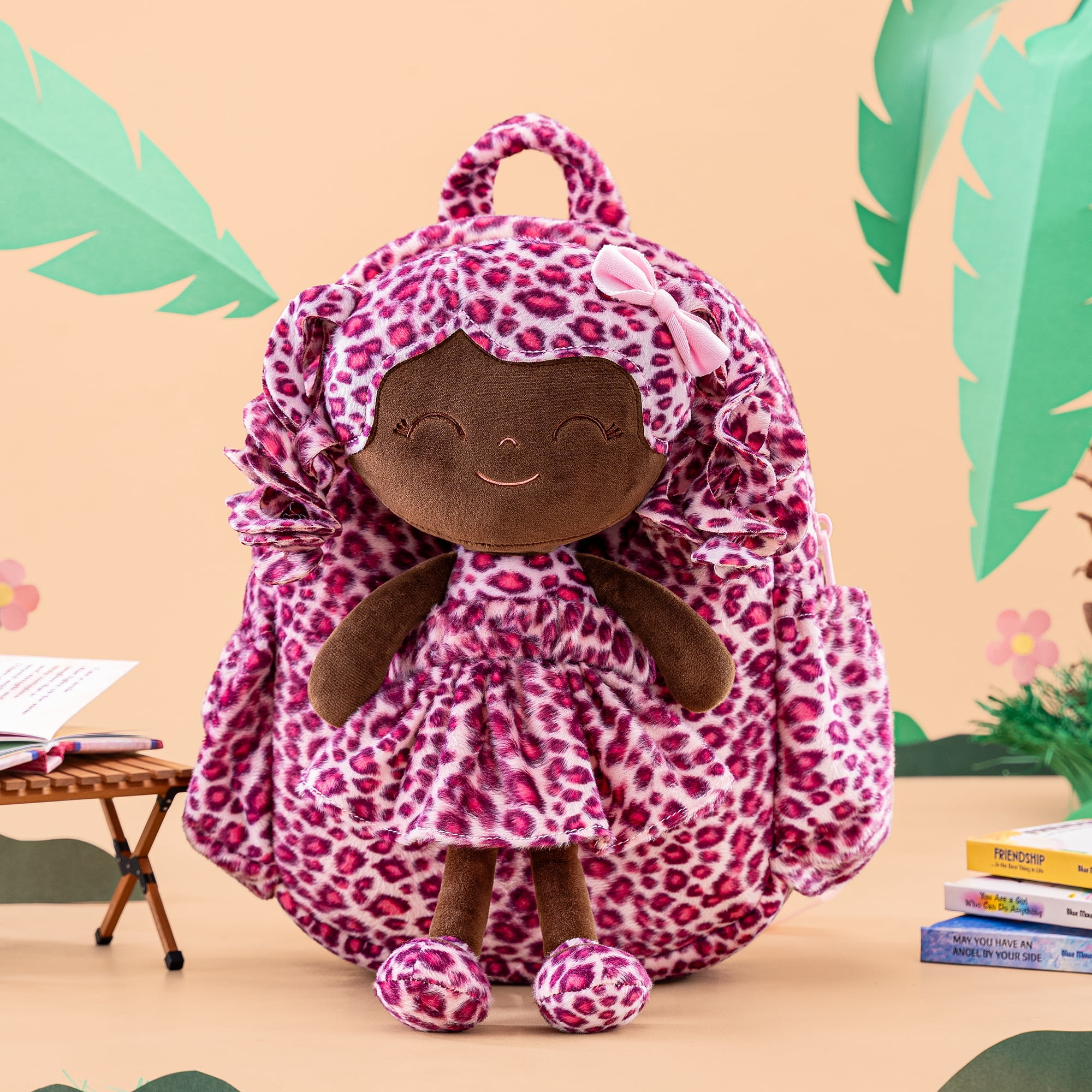 Gloveleya Toddler Doll Baby Girl Gifts Leopard Doll Plush Animal Doll ...